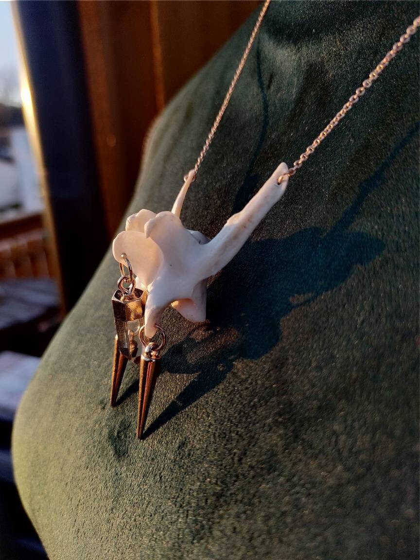 Fox Vertebrae With fake Crystal and Golden Spikes. - Etsy