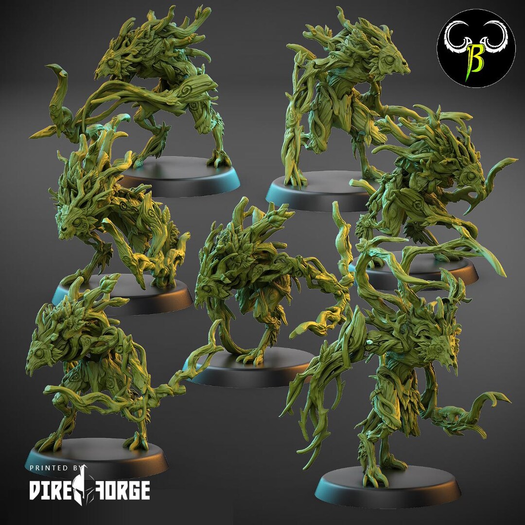 Vine Spirit Bow Squad | Fantasy Battle | Claybeastcreation | Fantasy - Etsy