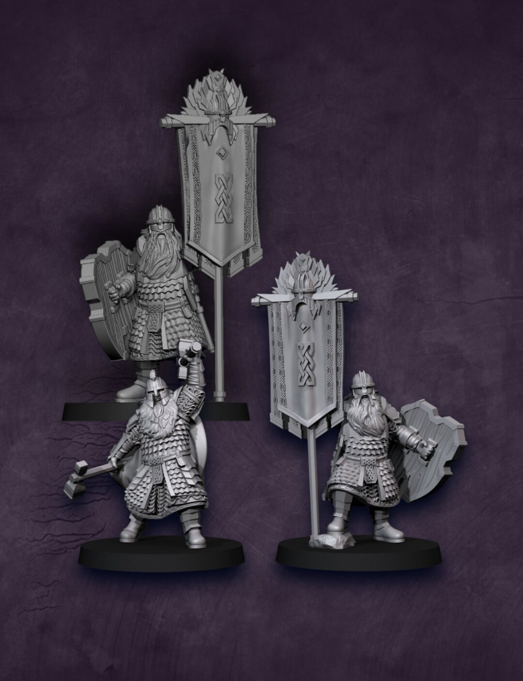 Kingdom Champion Dwarf and Banner | Kalak Dwarves | Davale Games ...