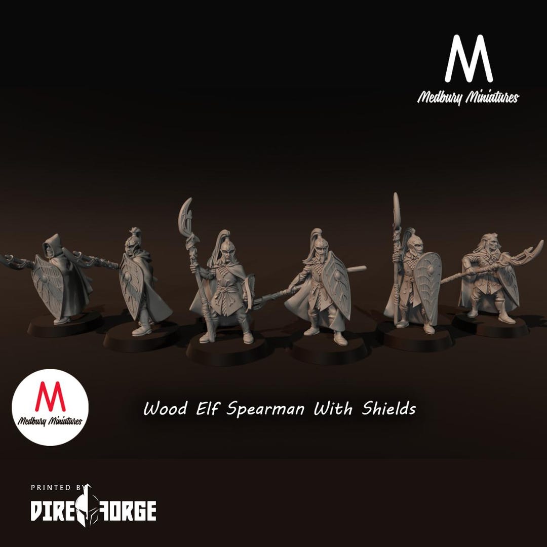 Wood Elf Spearmen With Shields | Elves | Medbury | Fantasy - Etsy