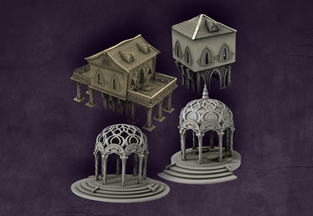 Elven Buildings | Scenery | Davale Games | Fantasy - Etsy