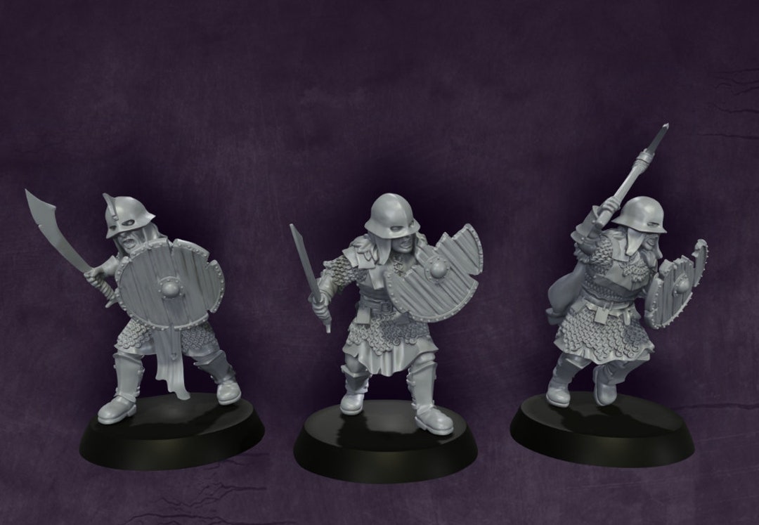 Orc Warriors With Sword and Shield Regular Orcs Medbury Fantasy - Etsy