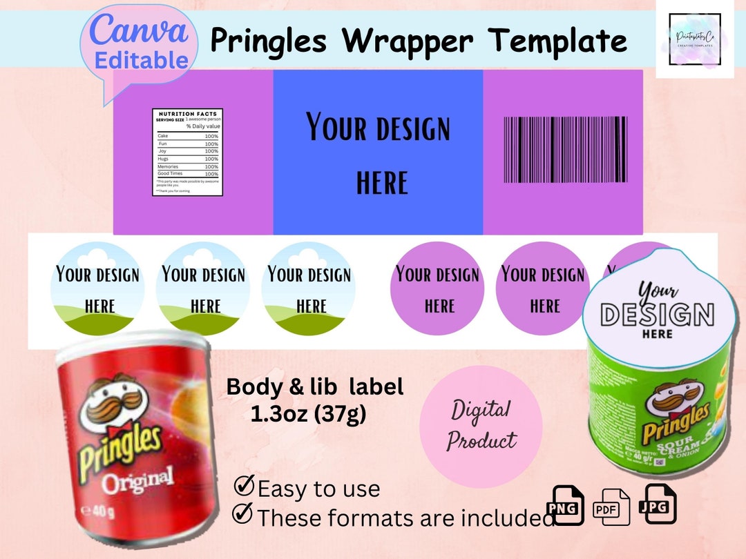 Pringles 1.3oz Wrapper, Pringles Birthday Blank Template, Body and Lib ...