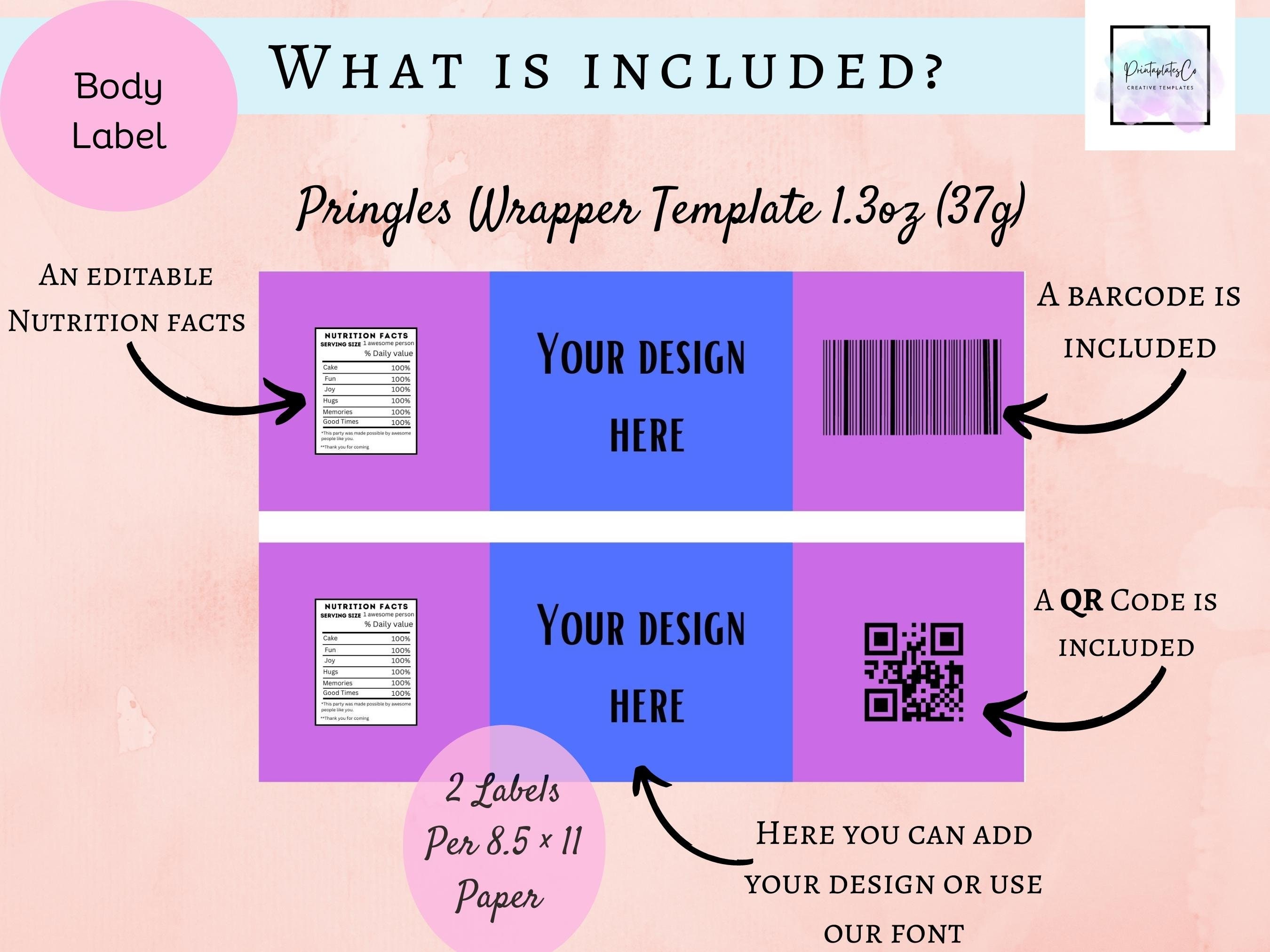 Pringles 1.3oz Wrapper, Pringles Birthday Blank Template, Body and Lib ...