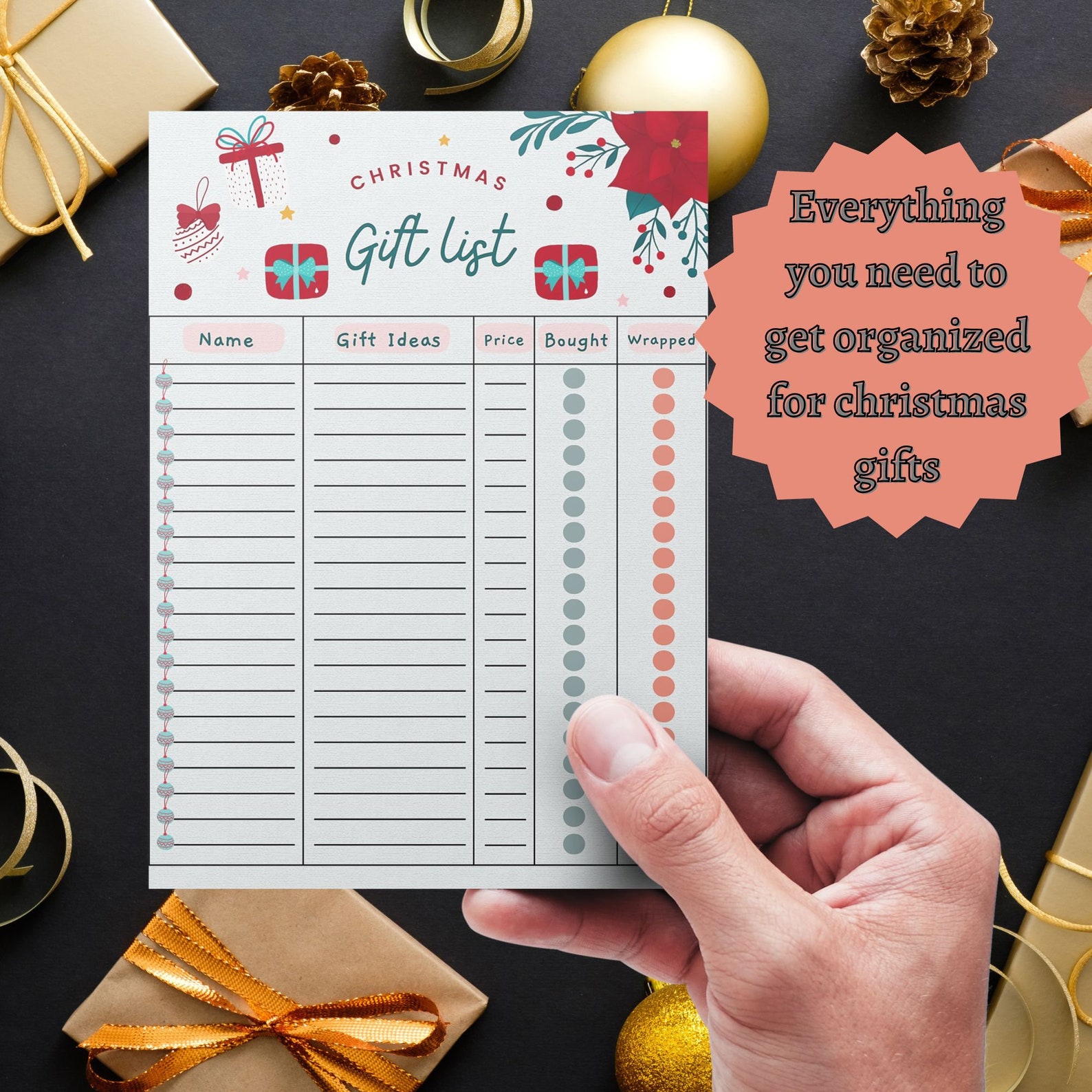 Christmas Gift List Printable Christmas Wish List Christmas - Etsy UK