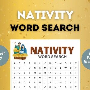 Nativity Word Search Printable Puzzle - Etsy