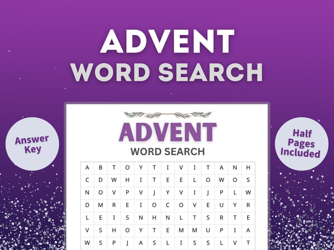 Advent Word Search Printable Puzzle - Etsy