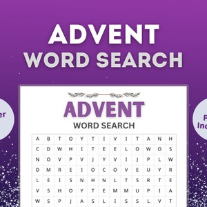 Advent Word Search Printable Puzzle - Etsy