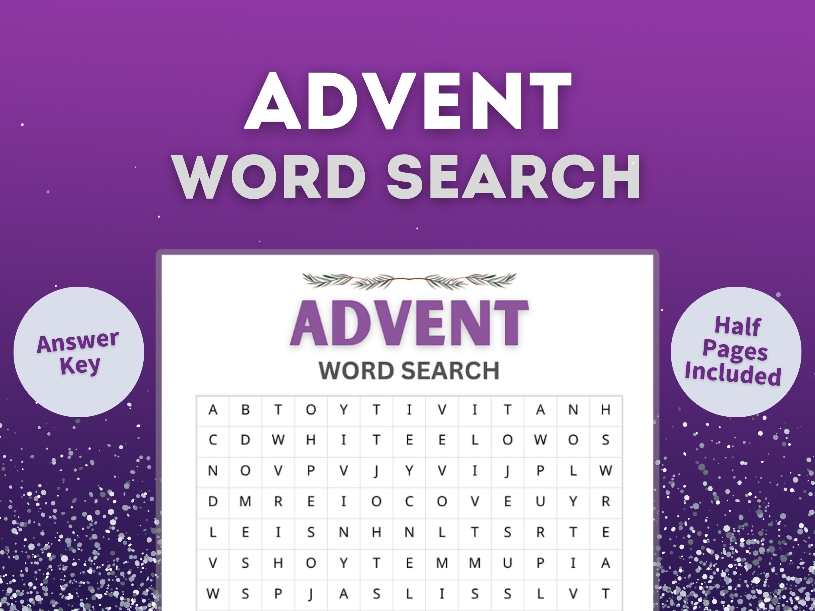 Advent Word Search Printable Puzzle - Etsy