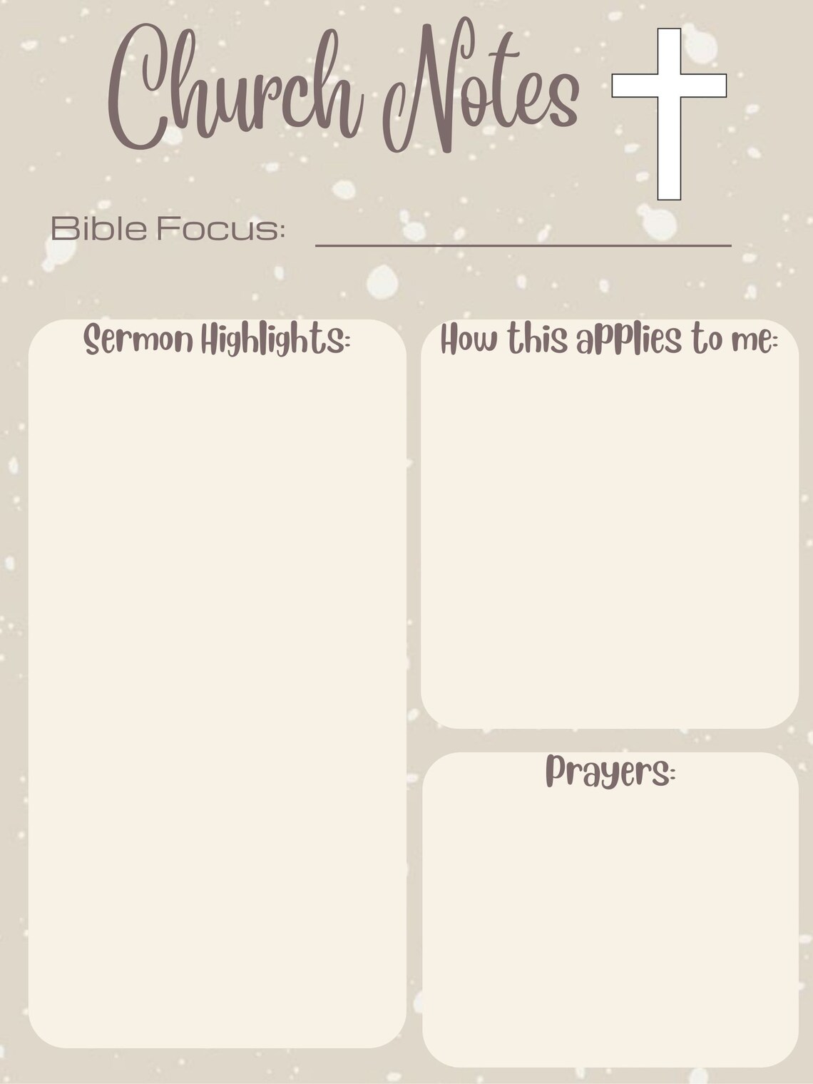 Digital Church Notes - Etsy