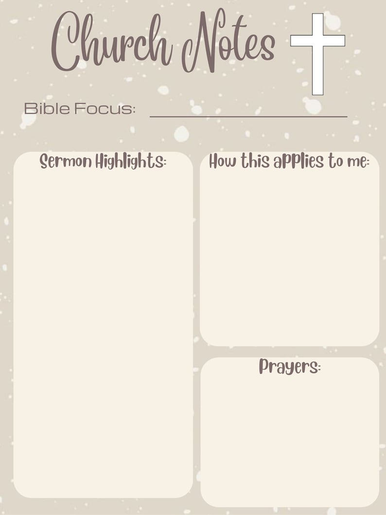 Digital Church Notes - Etsy