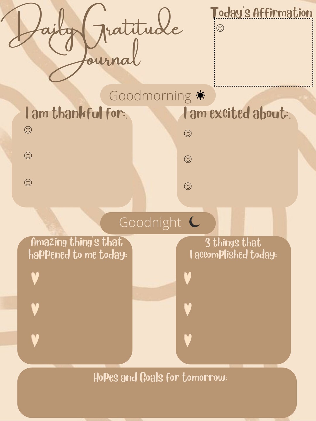 Digital Daily Affirmations Worksheet - Etsy