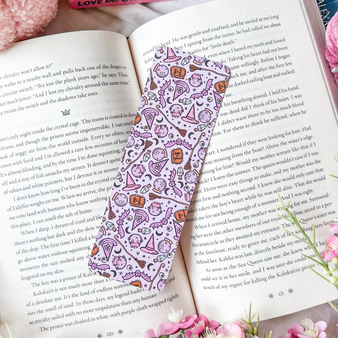 Book of Spells Bookmark | Halloween Bookmark | Spooky Bookmark | Witchy ...