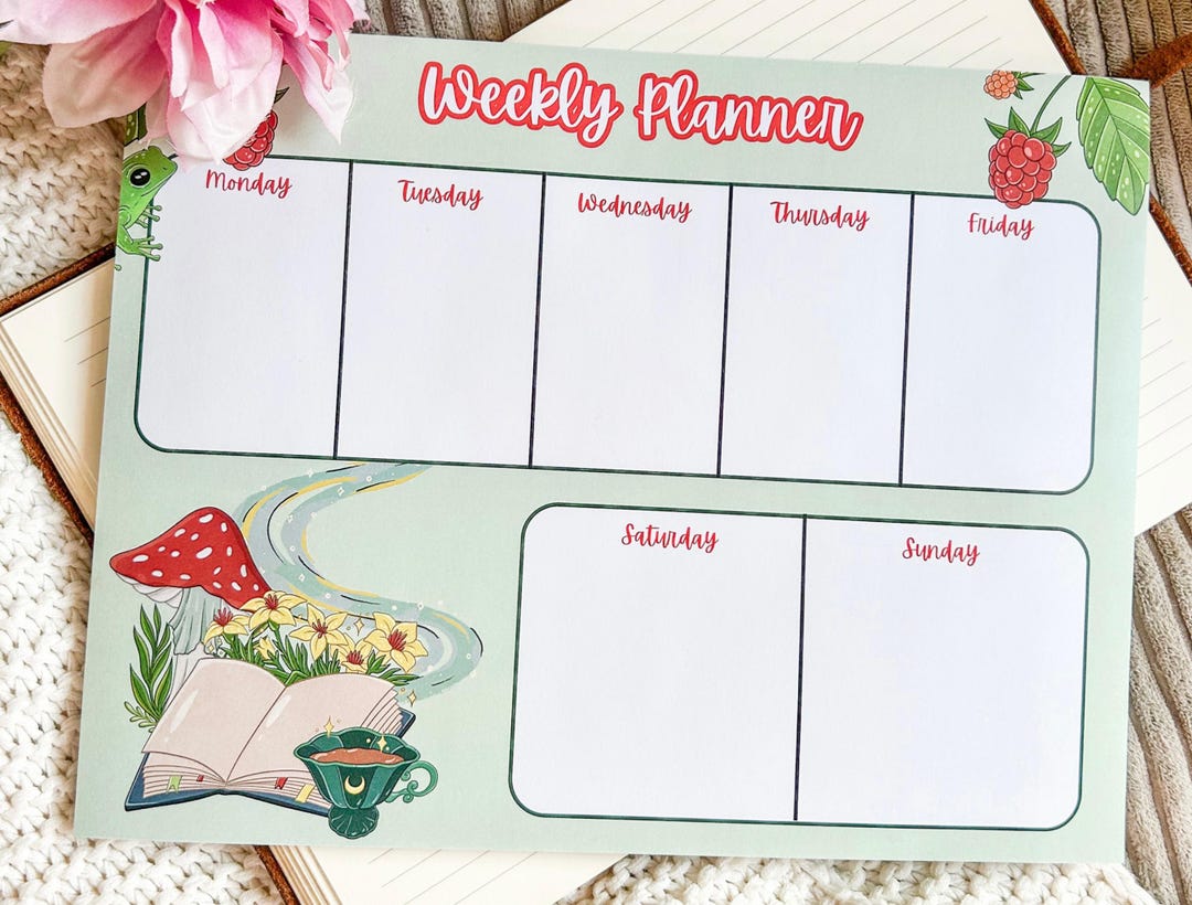 Cottagecore Weekly Planner | Back to School Supplies | University ...