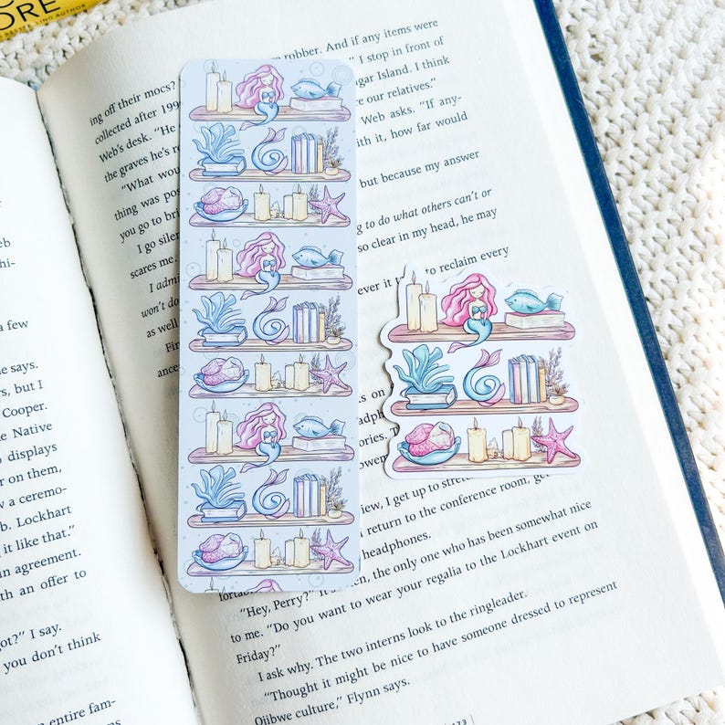 Ocean Bookshelf Bookmark | Mermaid Bookmarks | Summer Bookmarks ...