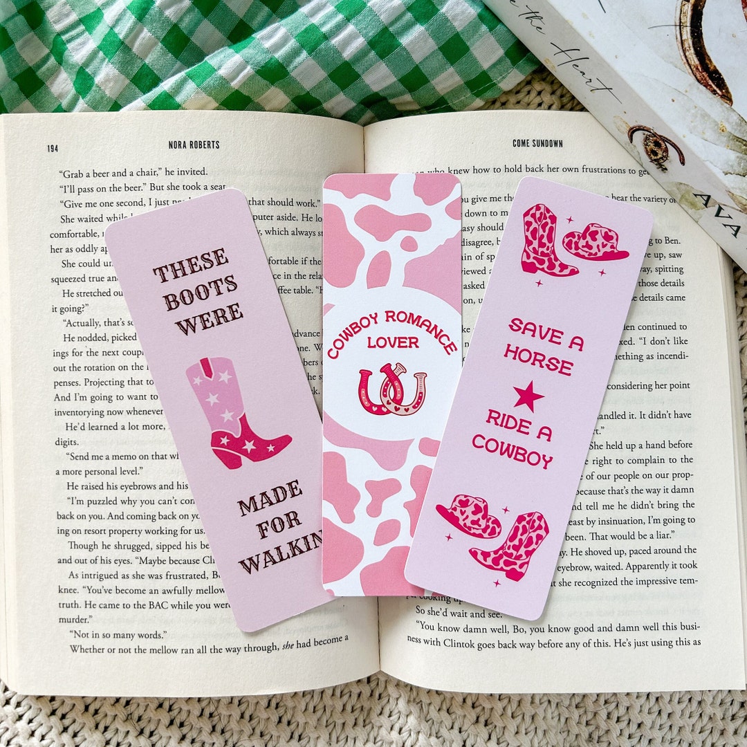 Cowboy Romance Bookmark Set or Individual Romance Bookmarks Laminated ...