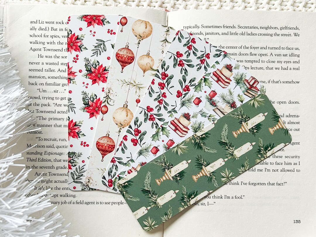 Traditional Christmas Bookmark Set or Individual | Christmas Bookmark ...