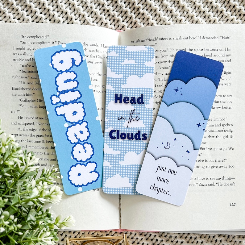 Cloud-themed Bookmarks Set or Individual | Just One More Chapter ...