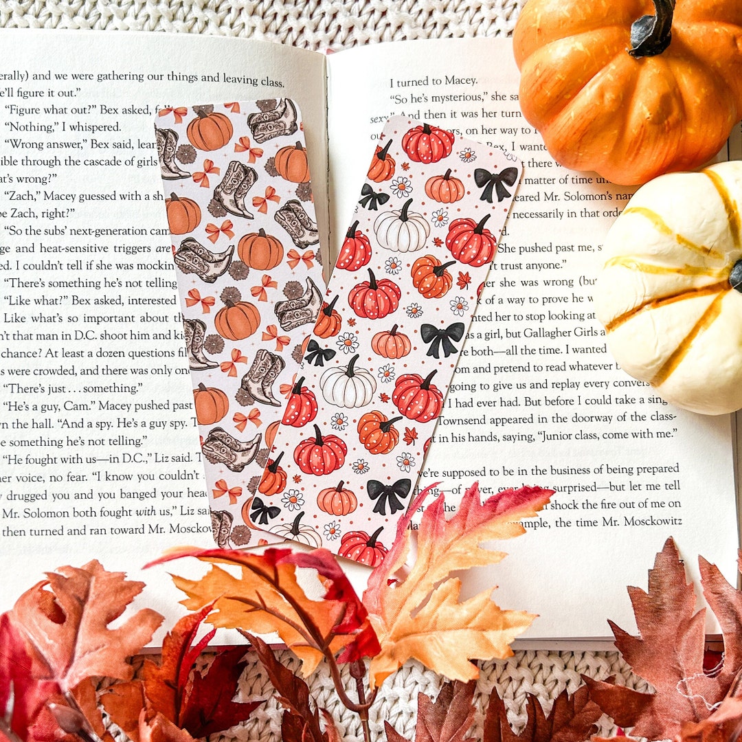 Coquette Pumpkin Bookmark Set or Individual | Western Halloween ...
