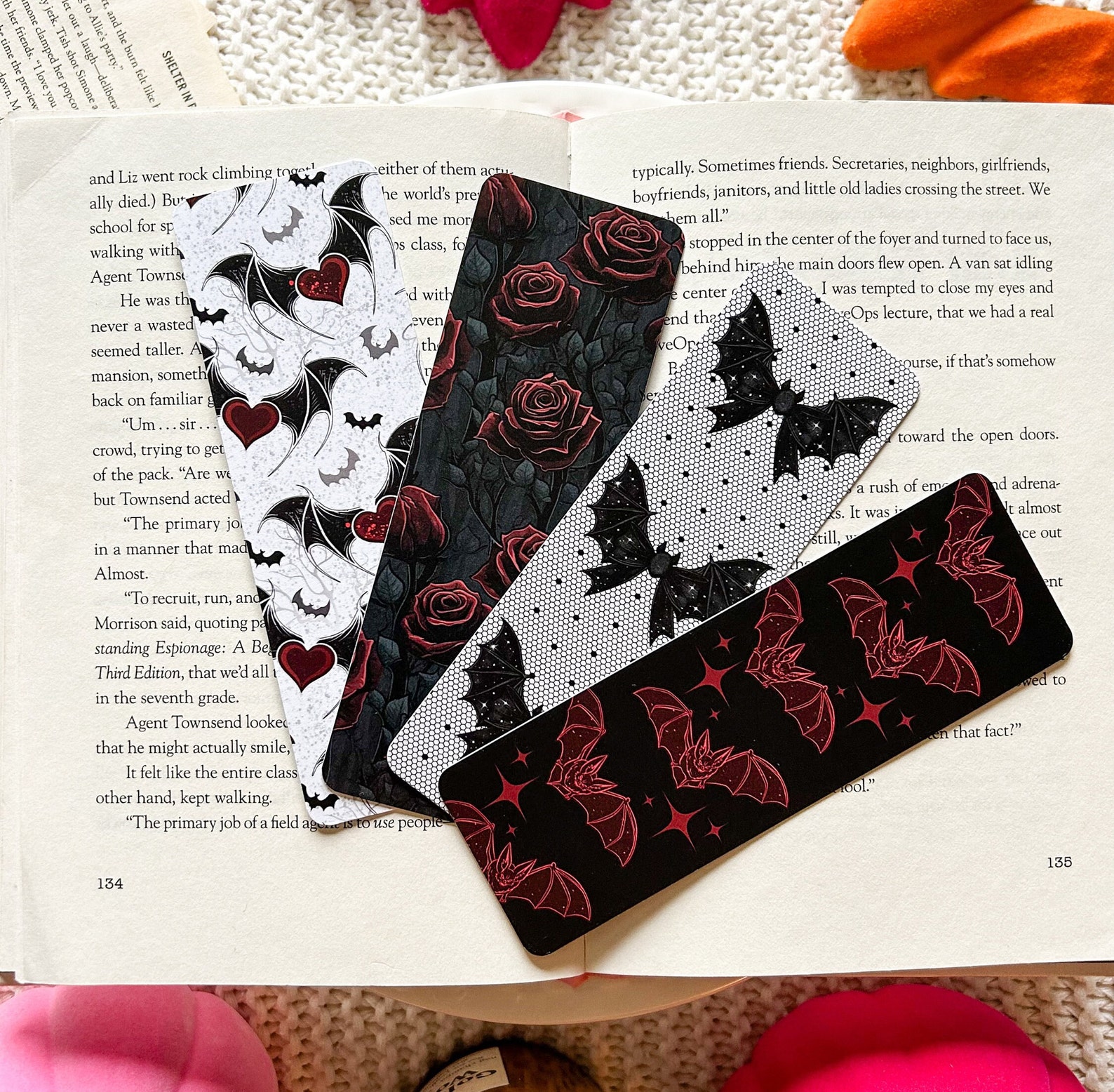 Gothic Bat Bookmark Set or Individual | Halloween Bookmark | Spooky ...