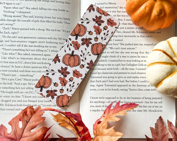 Crisp Autumn Day Bookmark Autumn Bookmark Fall Bookmark Pumpkin ...