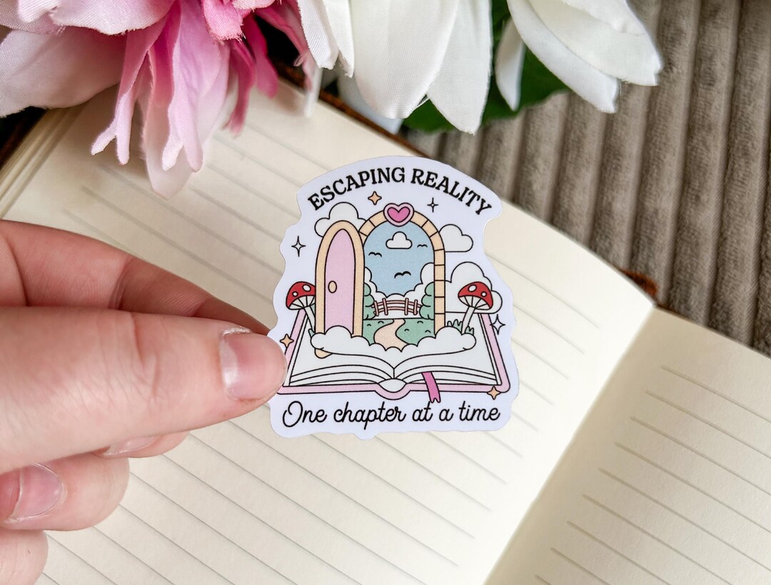 Escaping Reality Book Sticker | Kindle Stickers | Cute Reading Stickers ...