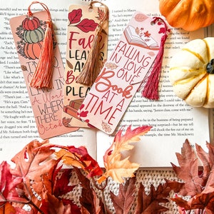 Fall Book Quotes Bookmark Set or Individual | Book Quote Bookmark ...