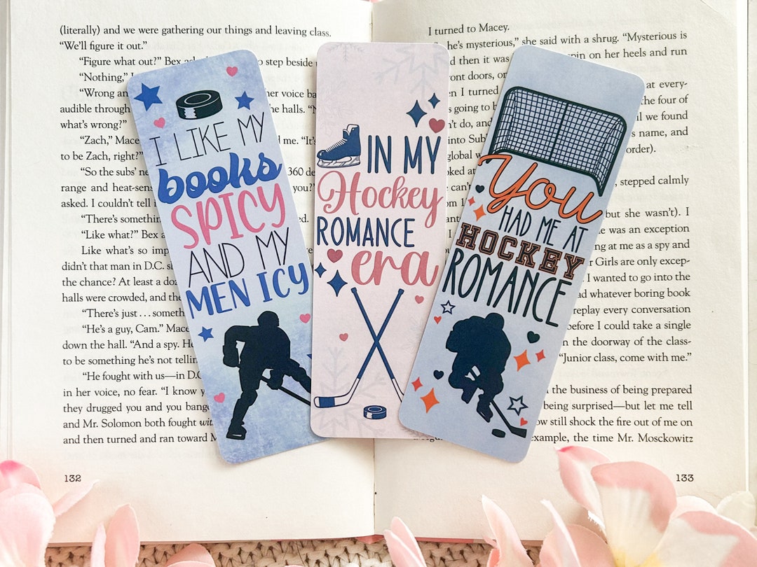 Hockey Romance Bookmark Set or Individual | Winter Bookmark | Sports ...