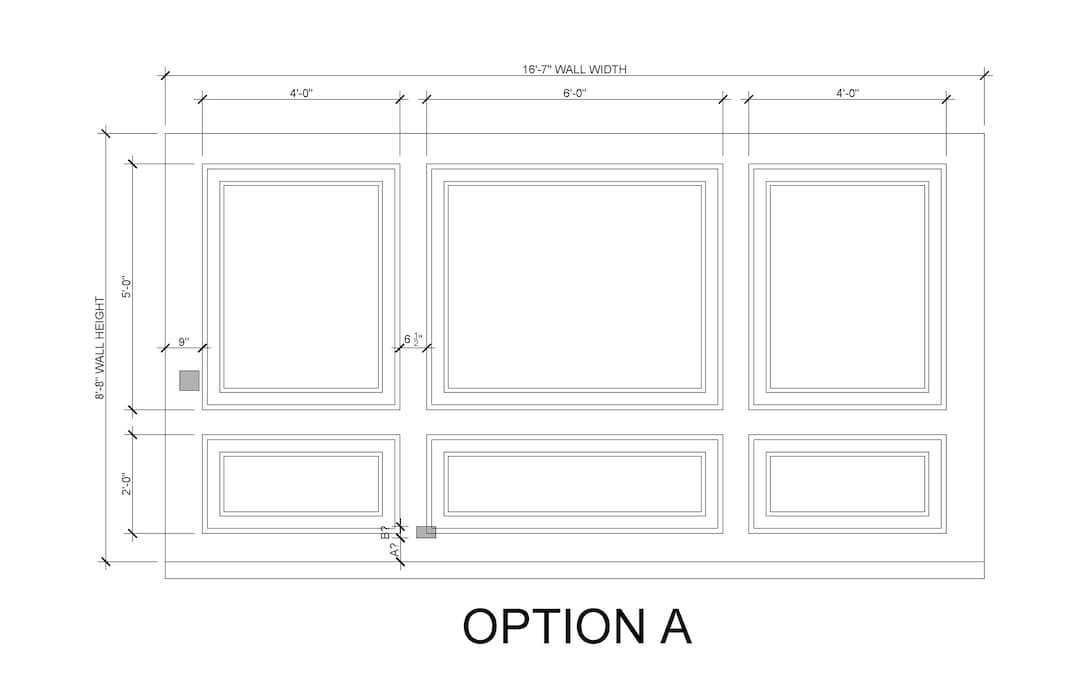 Self-adhering Wall Paneling Wainscot Kit - Custom for Taylor P - Accent ...