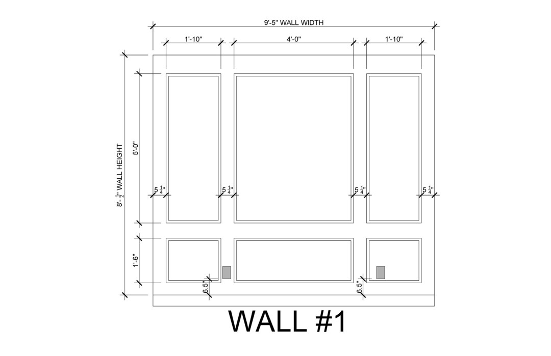 Self-adhering Wall Molding Kit Custom for Grier W Accent Wall Trim ...