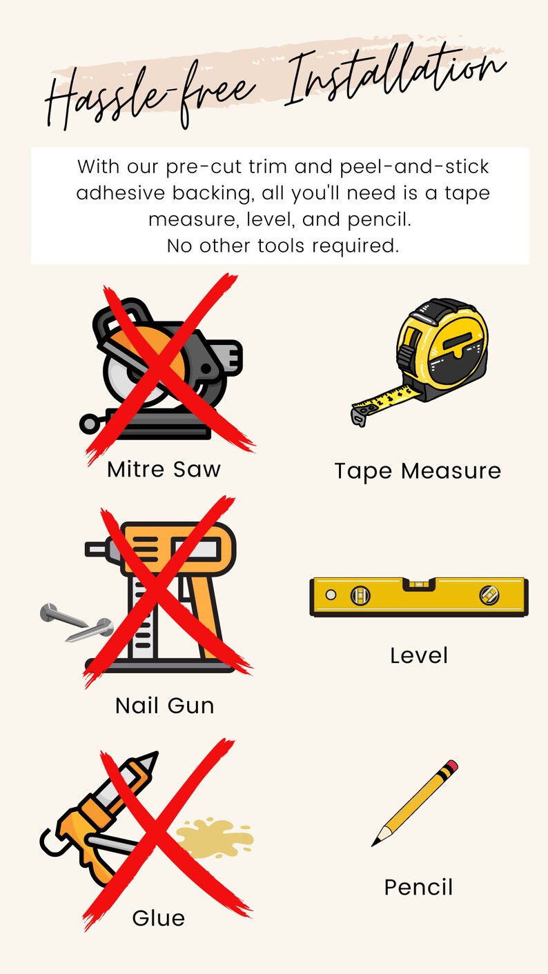 Self-adhering Wall Molding Kit Pre-cut Wall Paneling Kit - Etsy