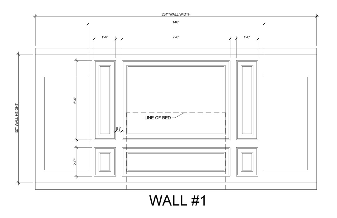 Self-adhering Wall Paneling Wainscot Kit Pre-cut Wall Molding Kit ...