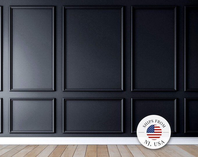 Pre-cut Modern Wall Molding Kit Tailored , Half Wall Moulding Create ...