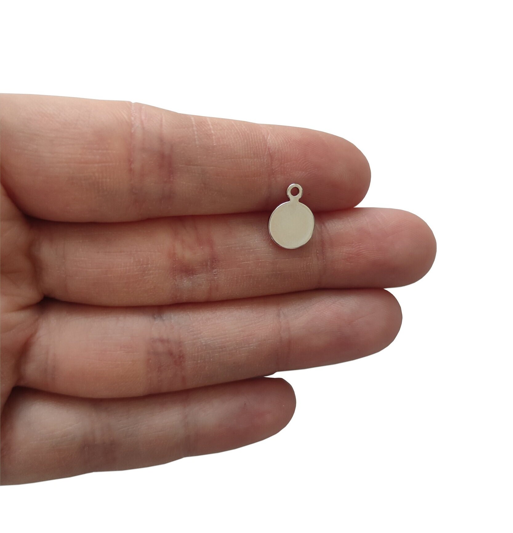 8 Mm Custom Laser Engraved Logo, Custom Jewelry Tag, Round Disc, Custom ...