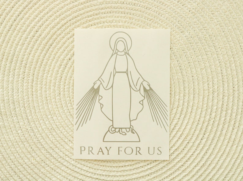 Silver Miraculous Medal Decal Blessed Virgin Mary Car Decal Catholic ...