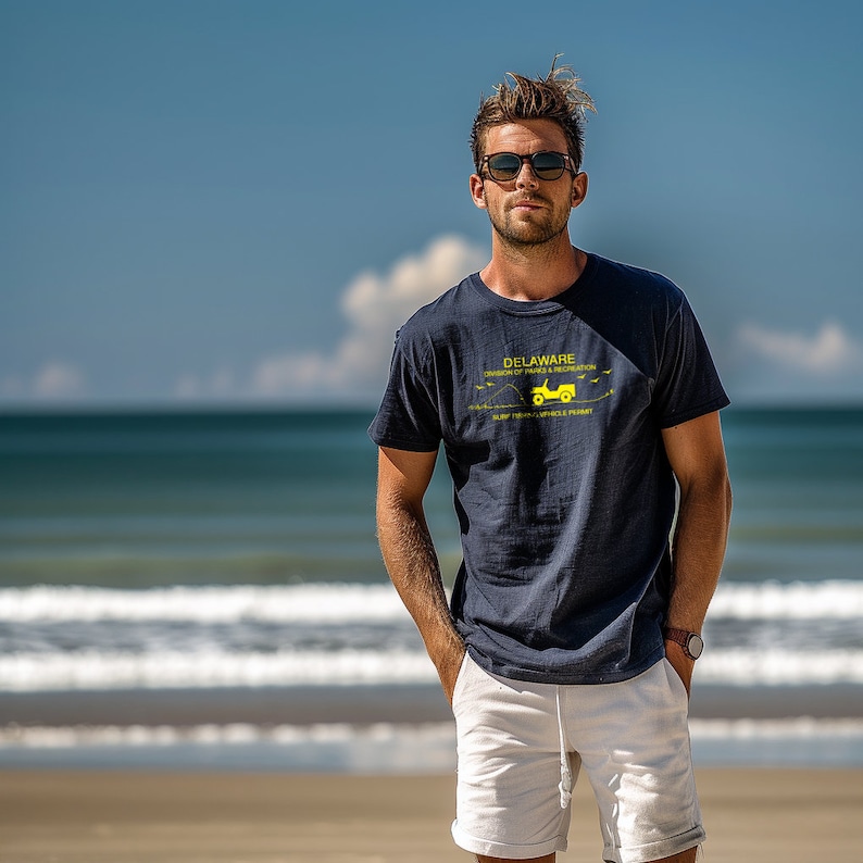 Delaware Surf Fishing Tag Tee - Etsy