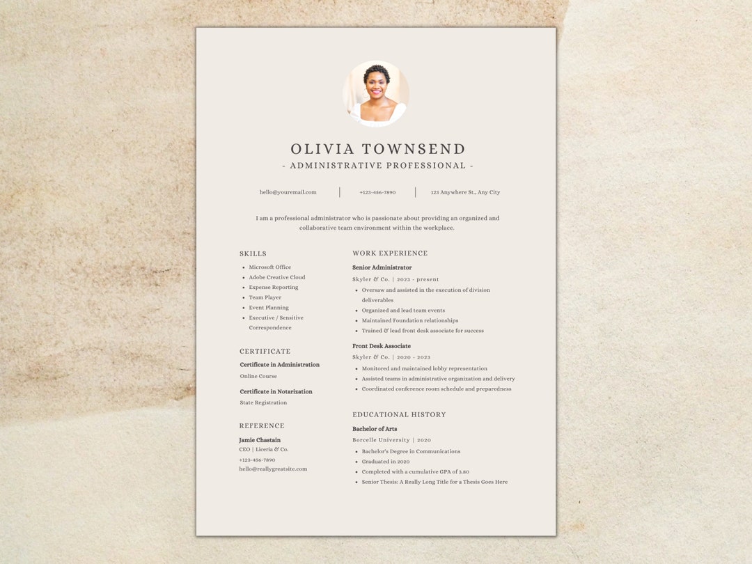 Modern Resume Template | Beige & Brown Resume, Cover Letter ...