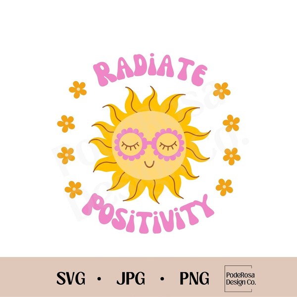 Radiate Positivity Svg - Etsy