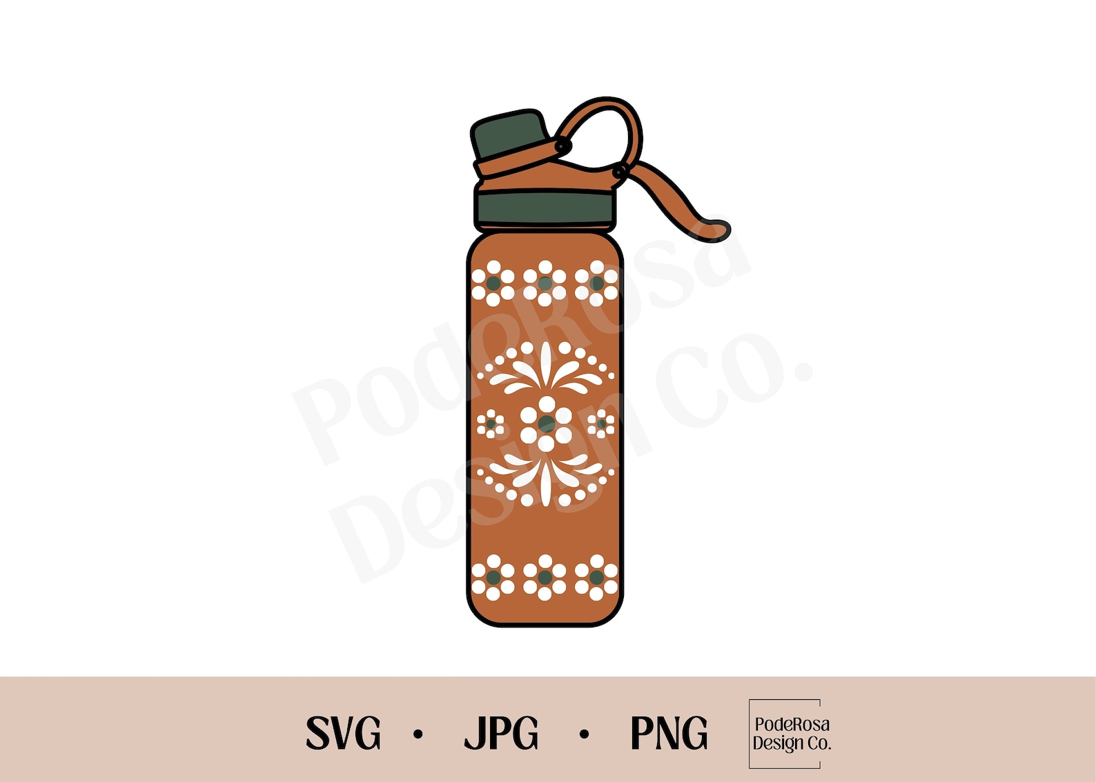 Traditional Print Water Bottle SVG, PNG, JPG, Talavera, Barro, Mexican ...