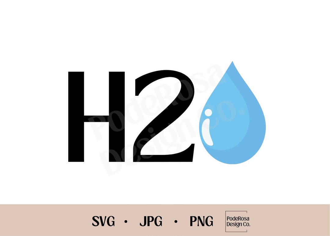 H2O SVG, PNG, JPG, Instant Download, Water Bottle Decal Svg, Water Svg ...
