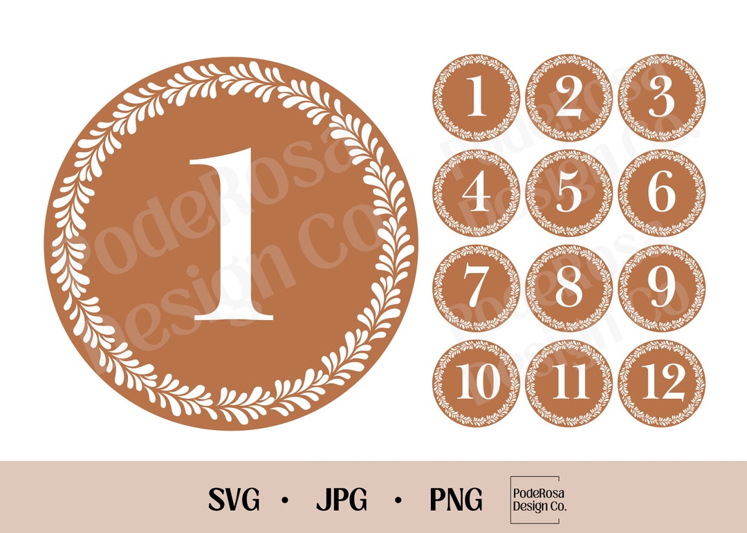 Clay Circle Numbers 1 Thru 12 SVG, PNG, JPG, Cielito Lindo, Latina Svg ...