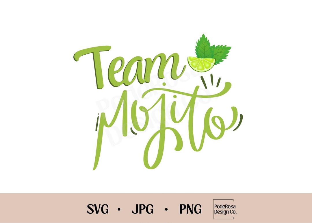 Team Mojito SVG JPG PNG Instant Download Drinks - Etsy Singapore