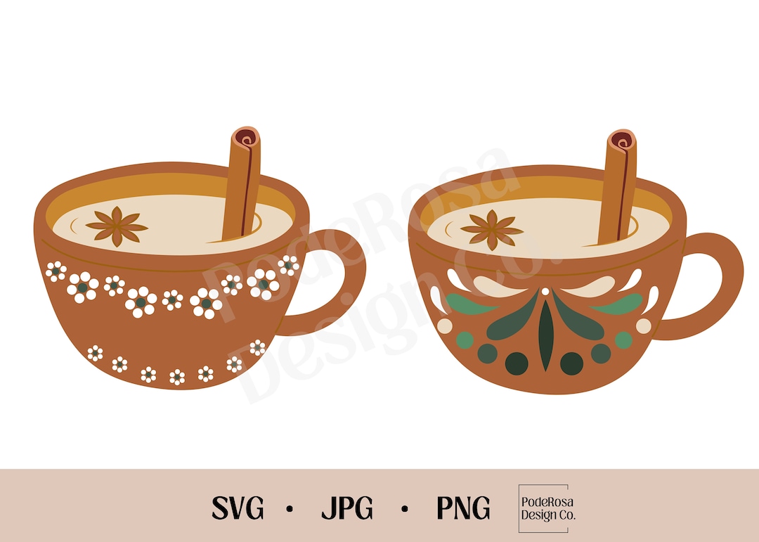 Clay Cups SVG, JPG, PNG, Atole, Champurrado, Coquito, Navidad, Latina ...