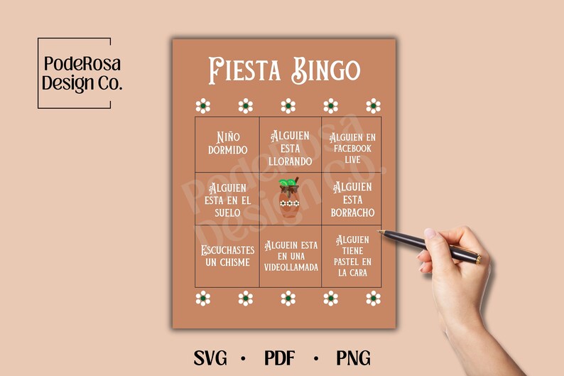 Fiesta Bingo Loteria SVG, PNG, PDF Printable, Mexican Bingo, Latina ...