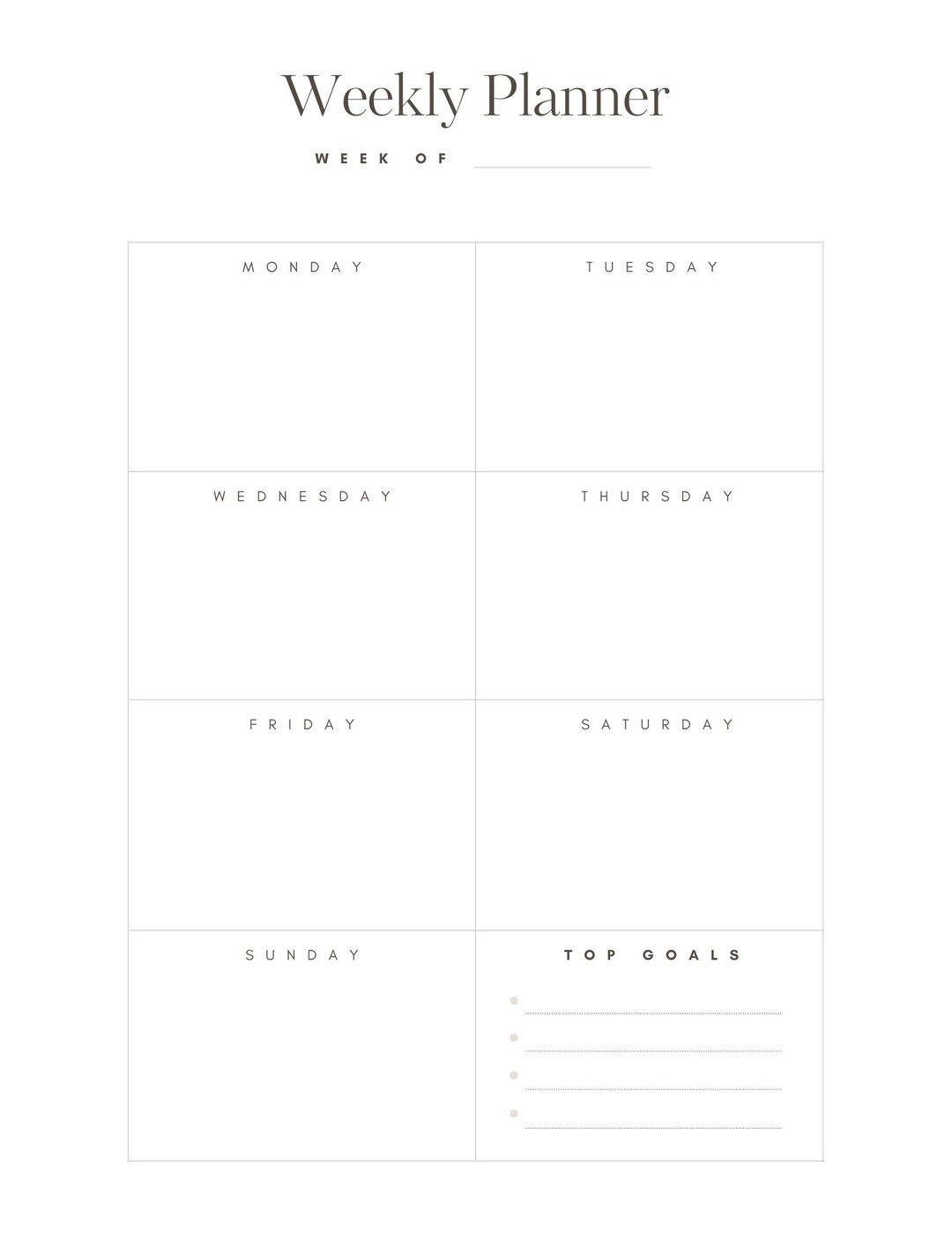 Weekly Planner Pages, Easy Printable - Etsy