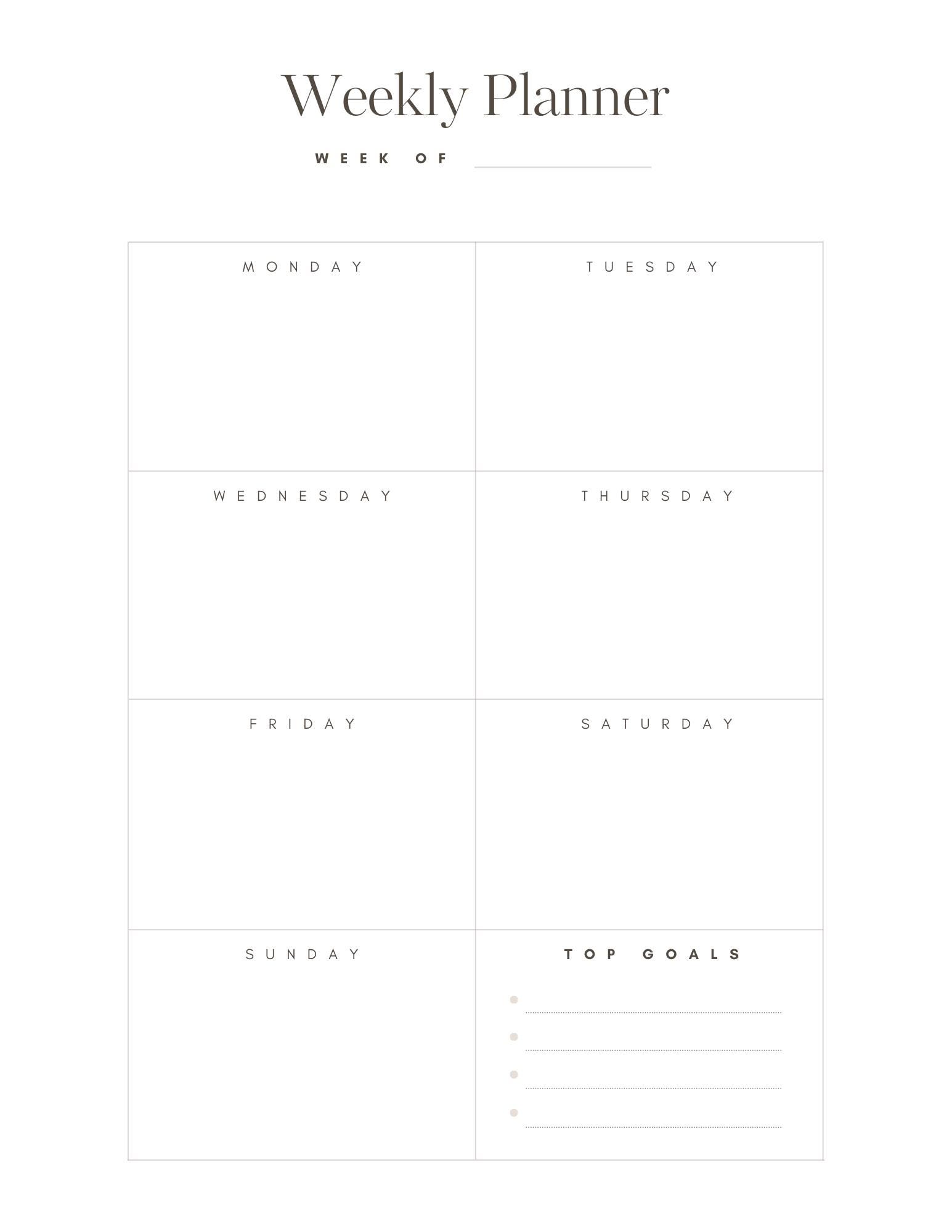 Weekly Planner Pages, Easy Printable - Etsy