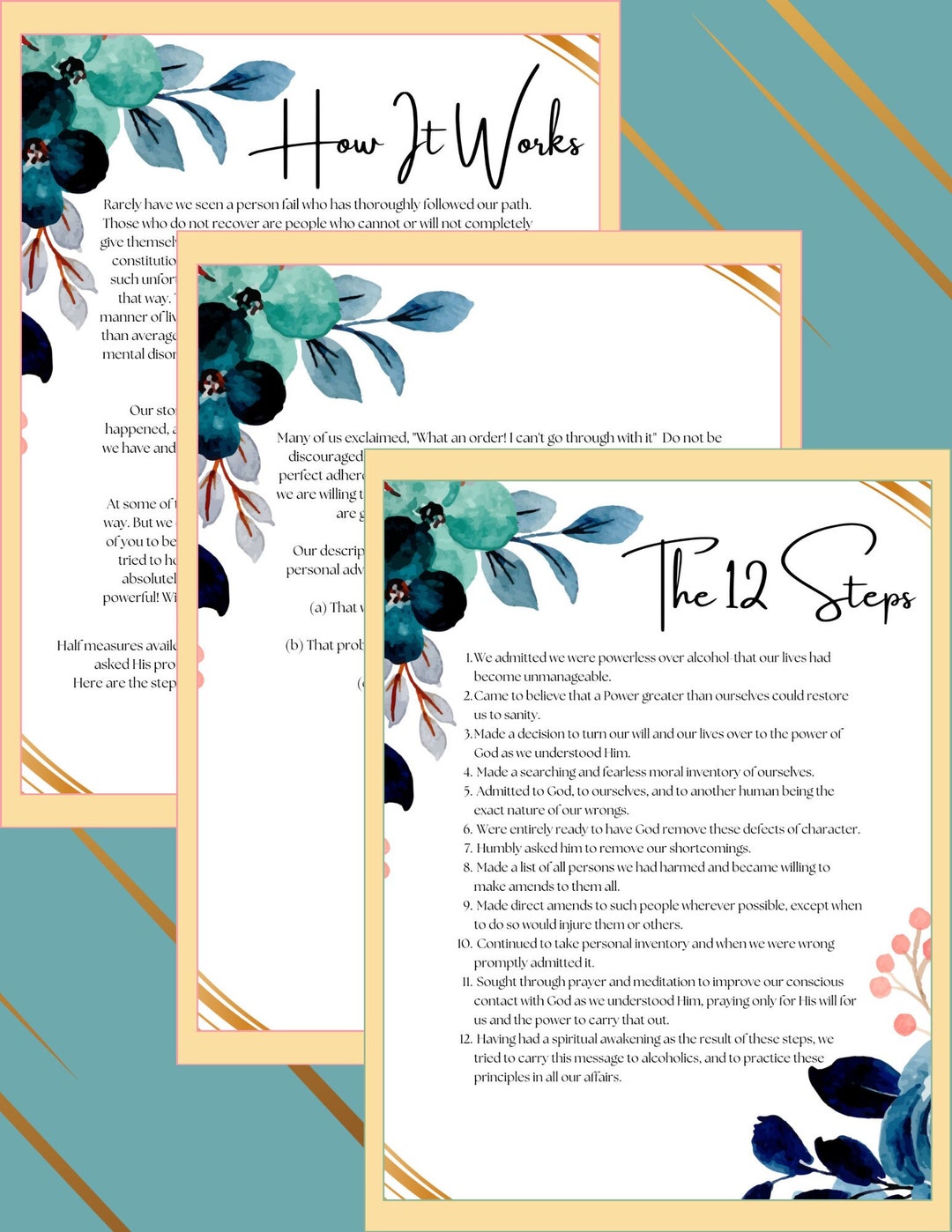 How It Works, and 12 Steps Printable - Etsy