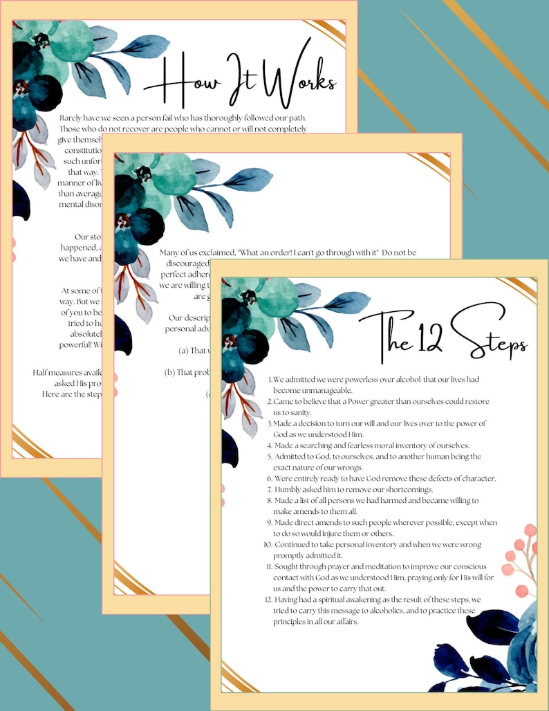 How It Works, and 12 Steps Printable - Etsy