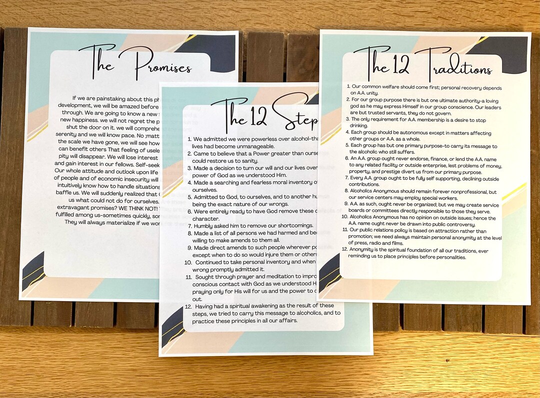 The Promises, the Steps and the 12 Traditions of Alcoholics Anonymous ...