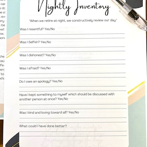 AA Eleventh Step (11th) Printable Inventory Worksheet - Etsy